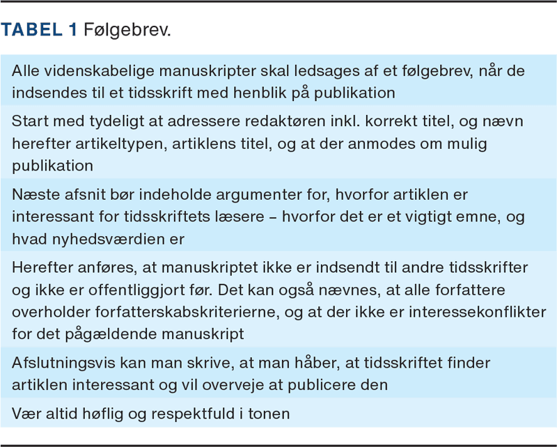 Praktisk guide til at skrive følgebrev og svarbrev til videnskabelige ...