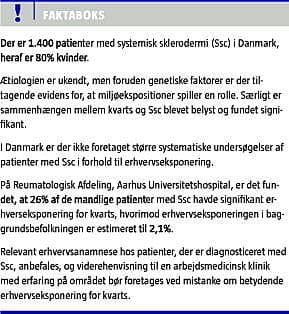 Kvartseksponering øger risikoen for systemisk sklerodermi | Ugeskriftet.dk
