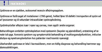 Bedre prognose af cystinose ved behandling med cysteamin og ...