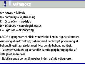 ABCDE - systematisk tilgang til patienter med kritisk sygdom ...