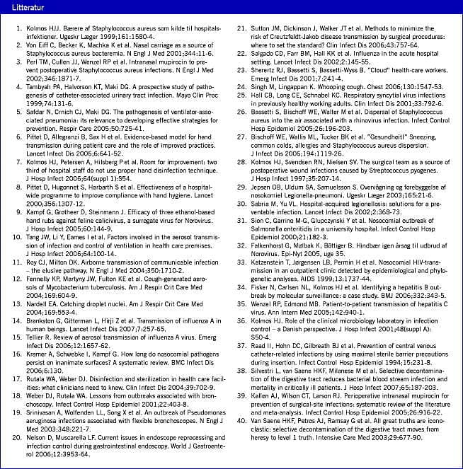 Hospitalsinfektioner: aktuelle smittekilder og smitteveje | Ugeskriftet.dk