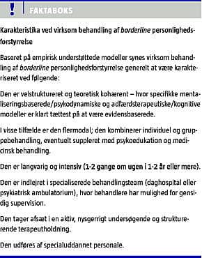 Behandling af borderline personlighedsforstyrrelser | Ugeskriftet.dk