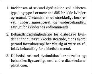 Seksuel dysfunktion ved diabetes mellitus | Ugeskriftet.dk