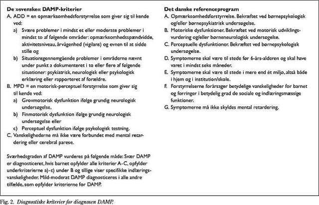 Diagnostik af opmærksomhedsforstyrrelser, hyperkinetisk forstyrrelse og DAMP hos børn ...