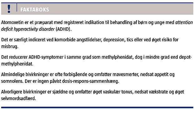 Atomoxetin til behandling af børn og unge med ADHD | Ugeskriftet.dk