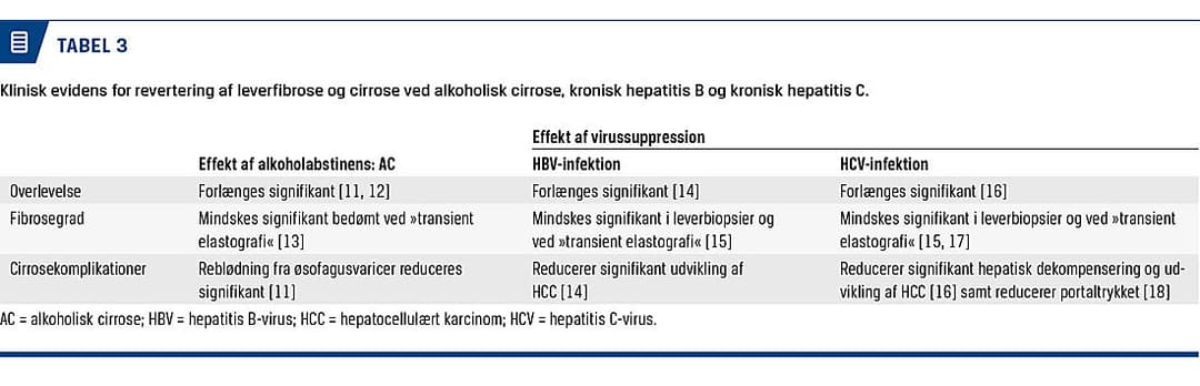 Levercirrose og leverfibrose er potentielt reversible | Ugeskriftet.dk