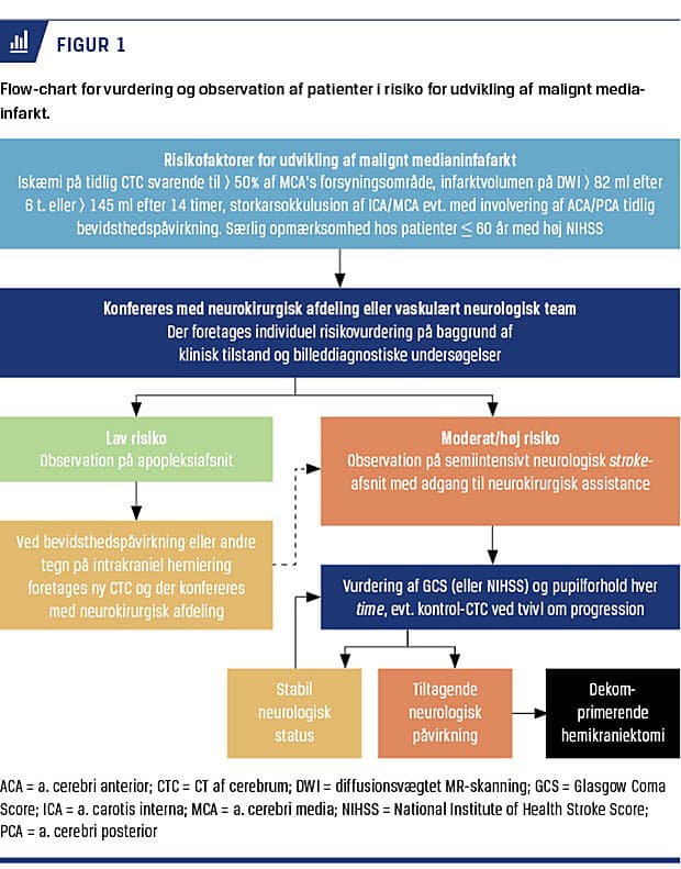 Akut kirurgisk behandling ved malignt cerebralt infarkt | Ugeskriftet.dk