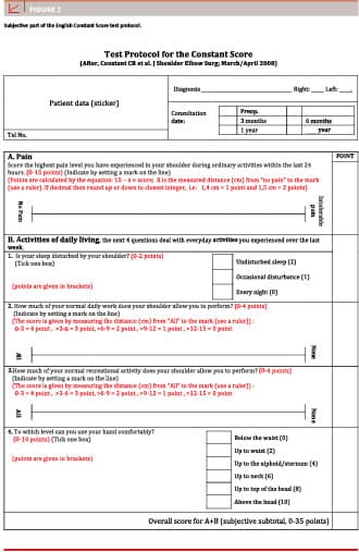Standardised test protocol (Constant Score) for evaluation of ...